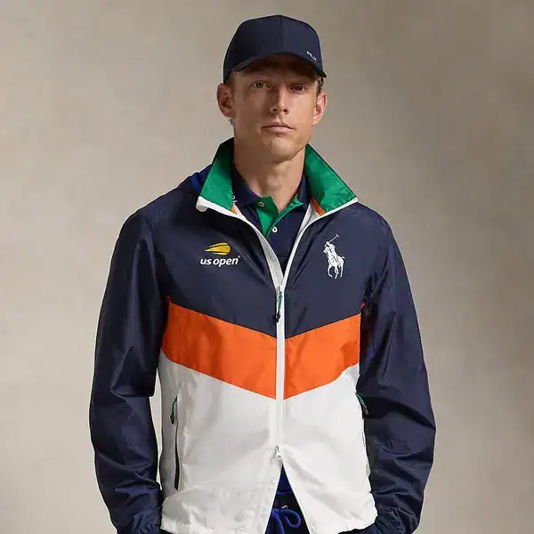 Ralph Lauren Us Open Umpire Hooded Jacket In Refined Navy Multi